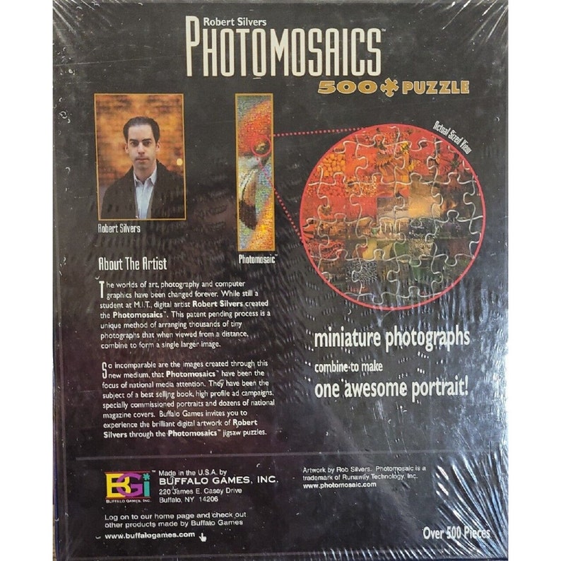 Photomosaics American Flag Jigsaw Puzzle 529 Pc Sealed 18x18 Miniature ...