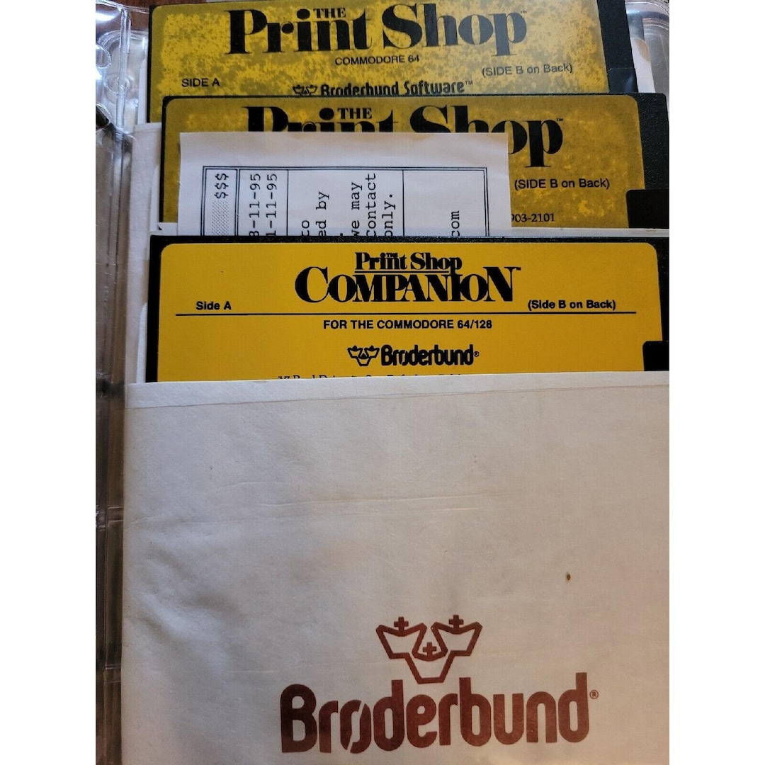 The Print Shop & Companion Bundle + Extras Commodore 64/128 Broderbund ...