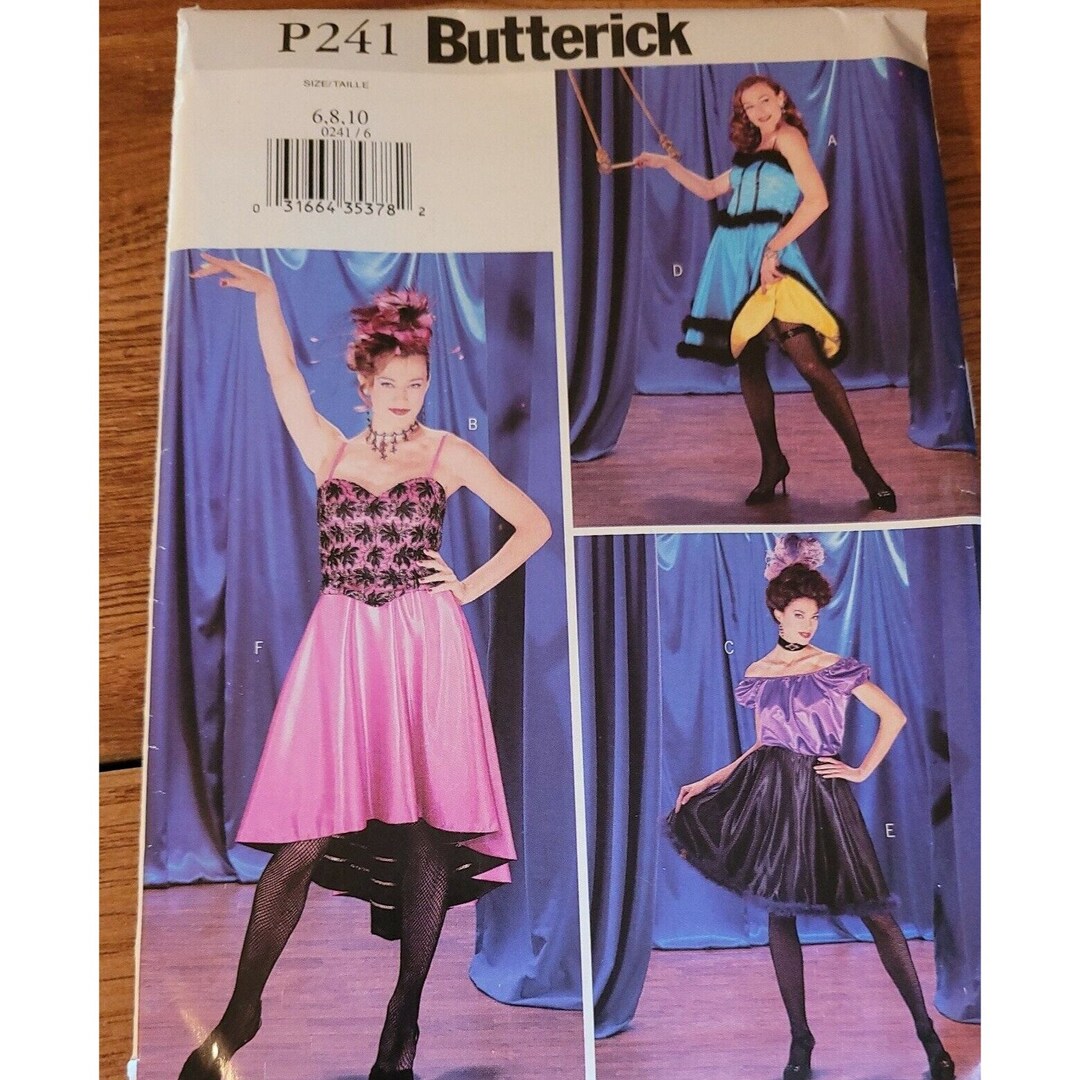 Butterick P241 Vintage Showgirl Dancer Saloon Girl Sz 6-10 - Etsy