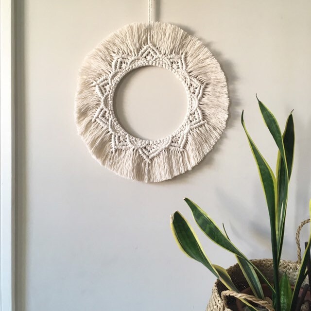 Round Macrame Wallhanging / Hoop Macrame / Macrame Mandala / | Etsy