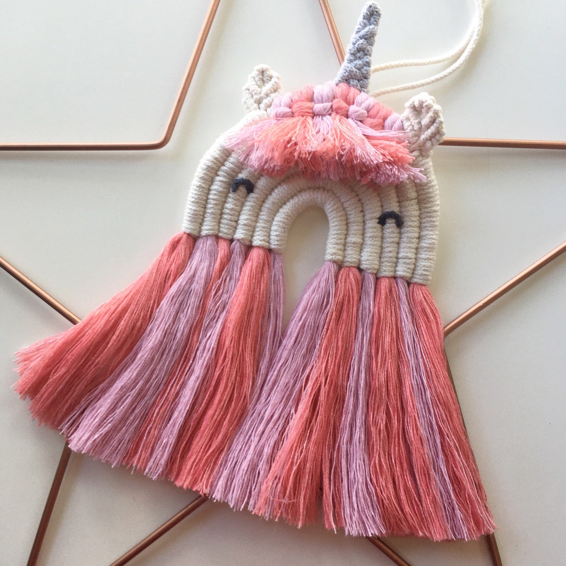 Unicorn Wallhanging / Macrame Unicorn / Macrame rainbow | Etsy