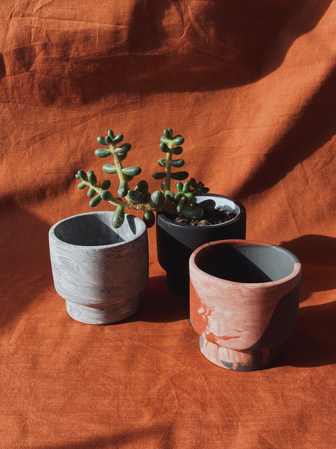 Stepped Pot Jesmonite Plant Candle Pen Cosmetics Jewellery Pot With ...