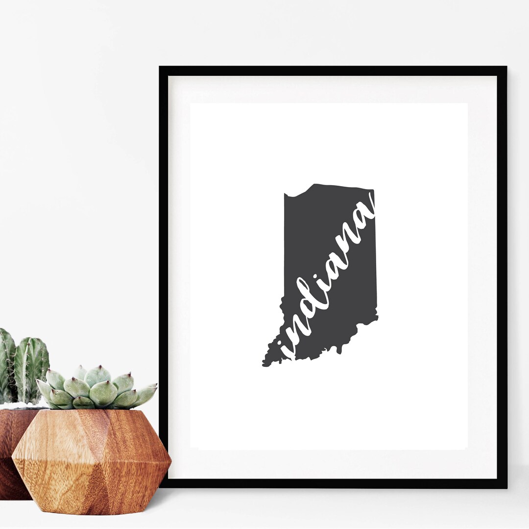 Indiana Wall Art | Indiana Printable | Indiana Art Print | Indiana ...