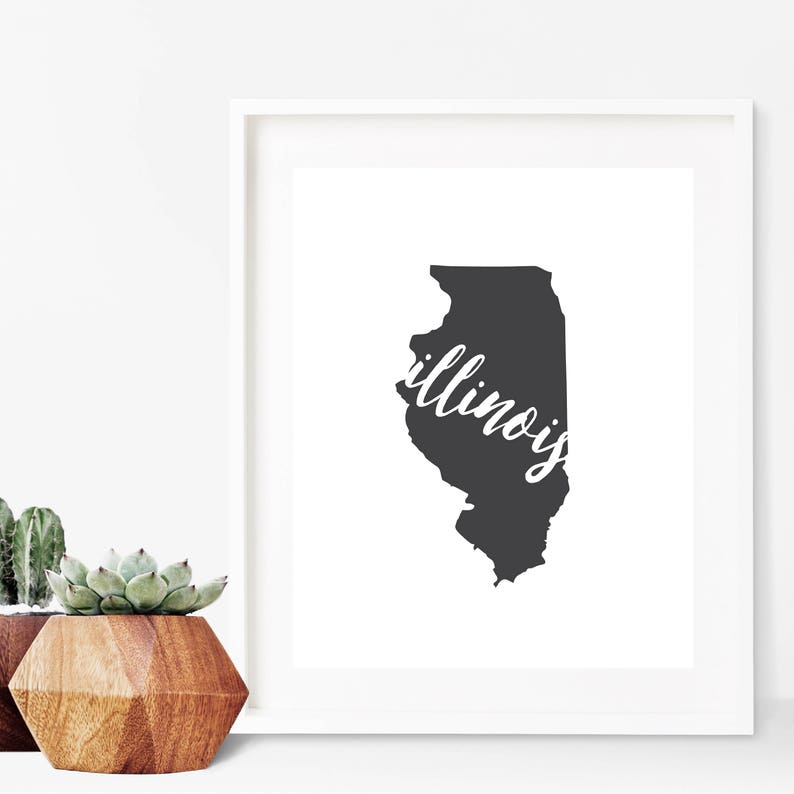 Illinois Wall Art | Illinois Printable | Illinois Art Print | Illinois ...