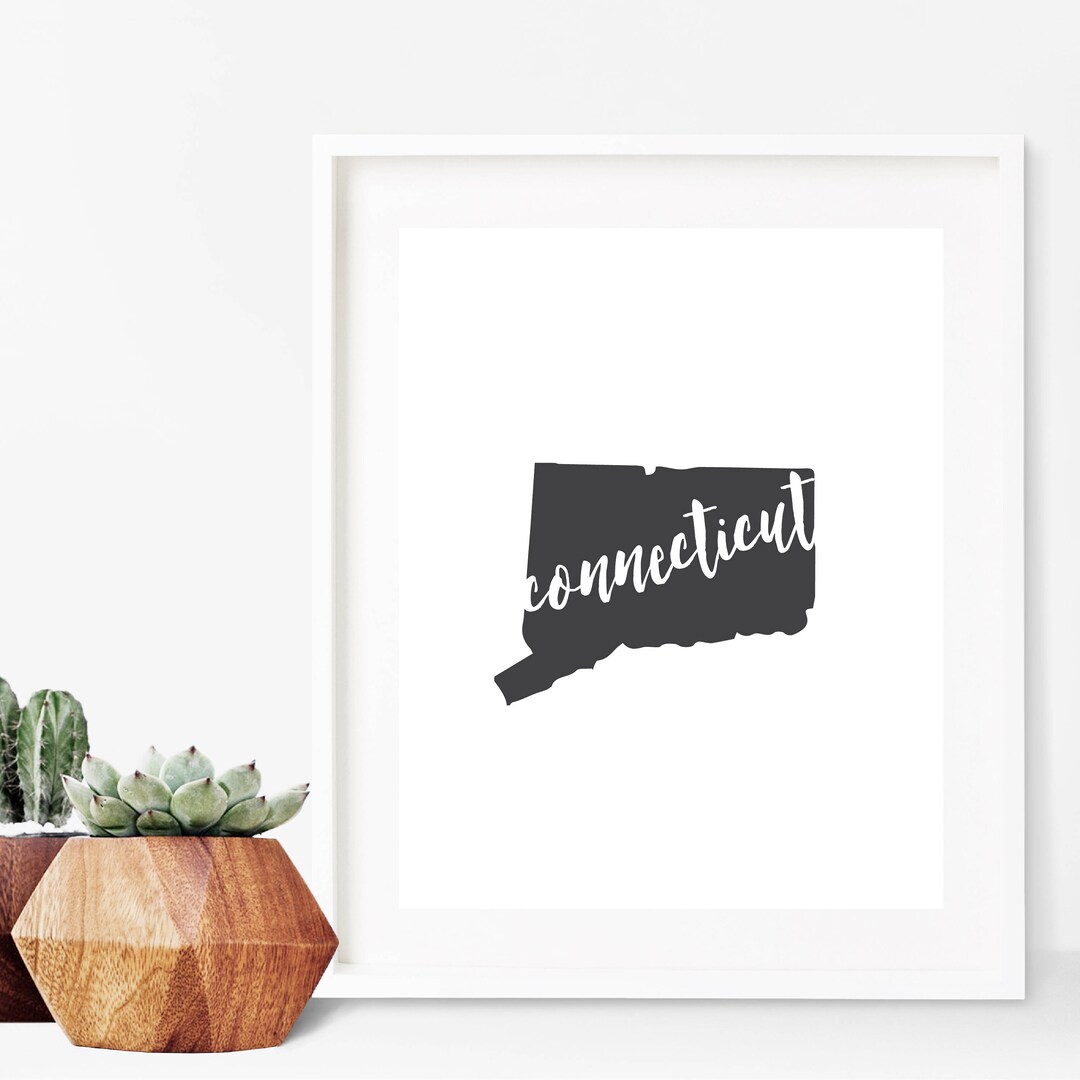 Connecticut Wall Art | Connecticut Printable | Connecticut Art Print ...