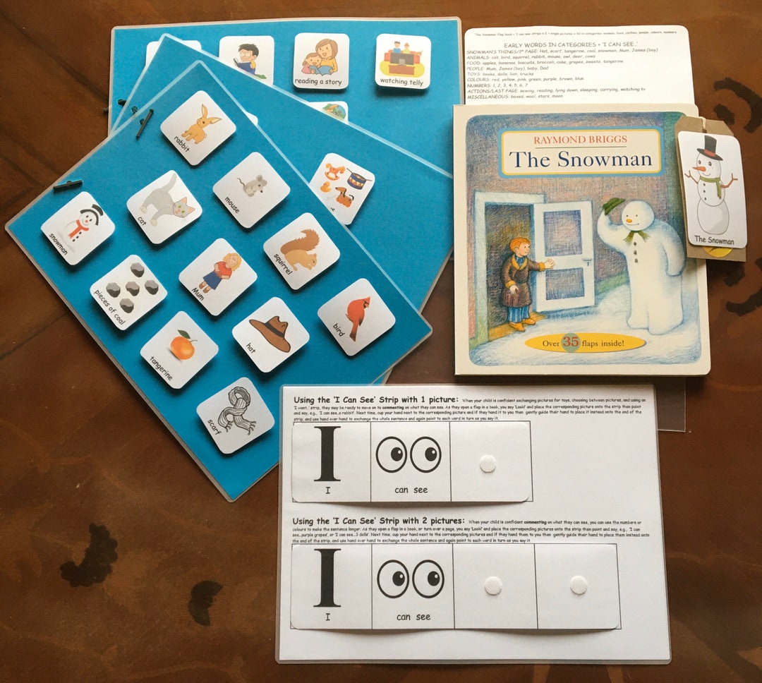 The Snowman Flap Book for Commenting- I Can See, Early Vocabulary ...
