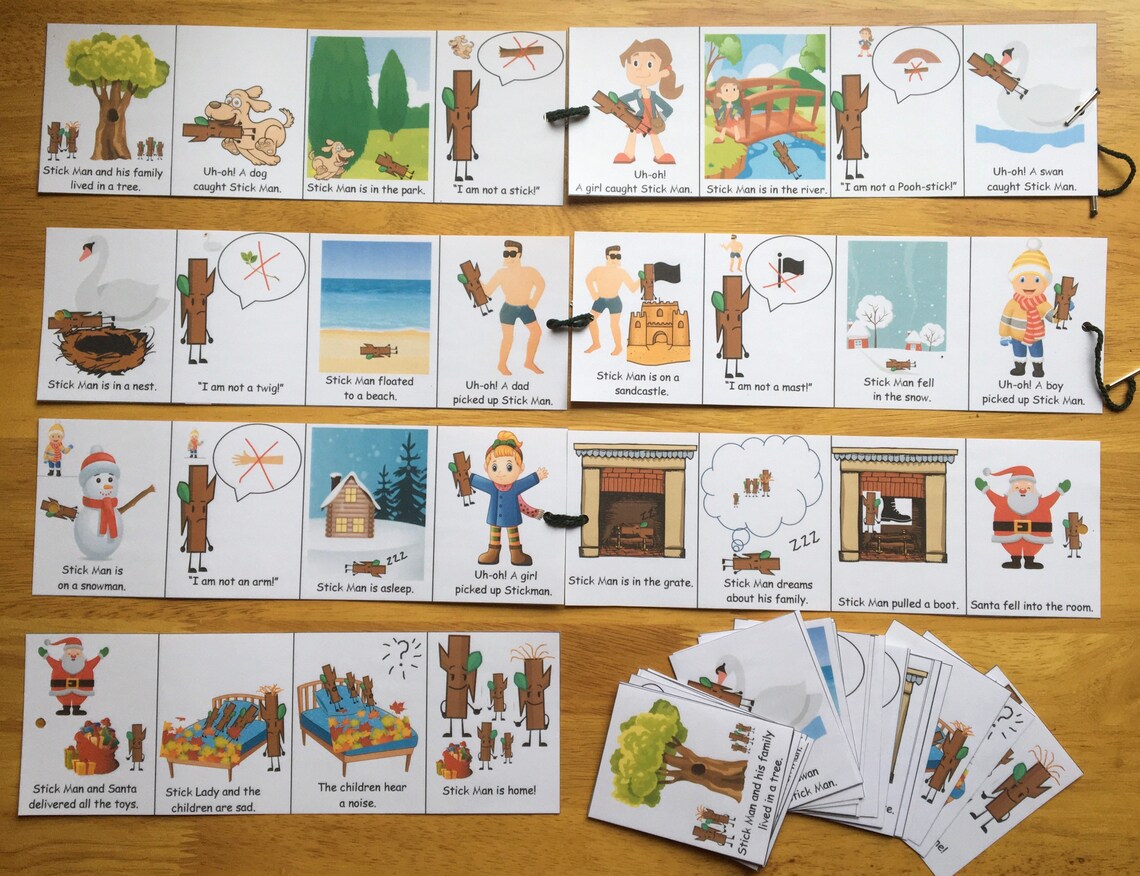 Stick Man Story Sequencing and Colourful Semantics Pack NO | Etsy UK
