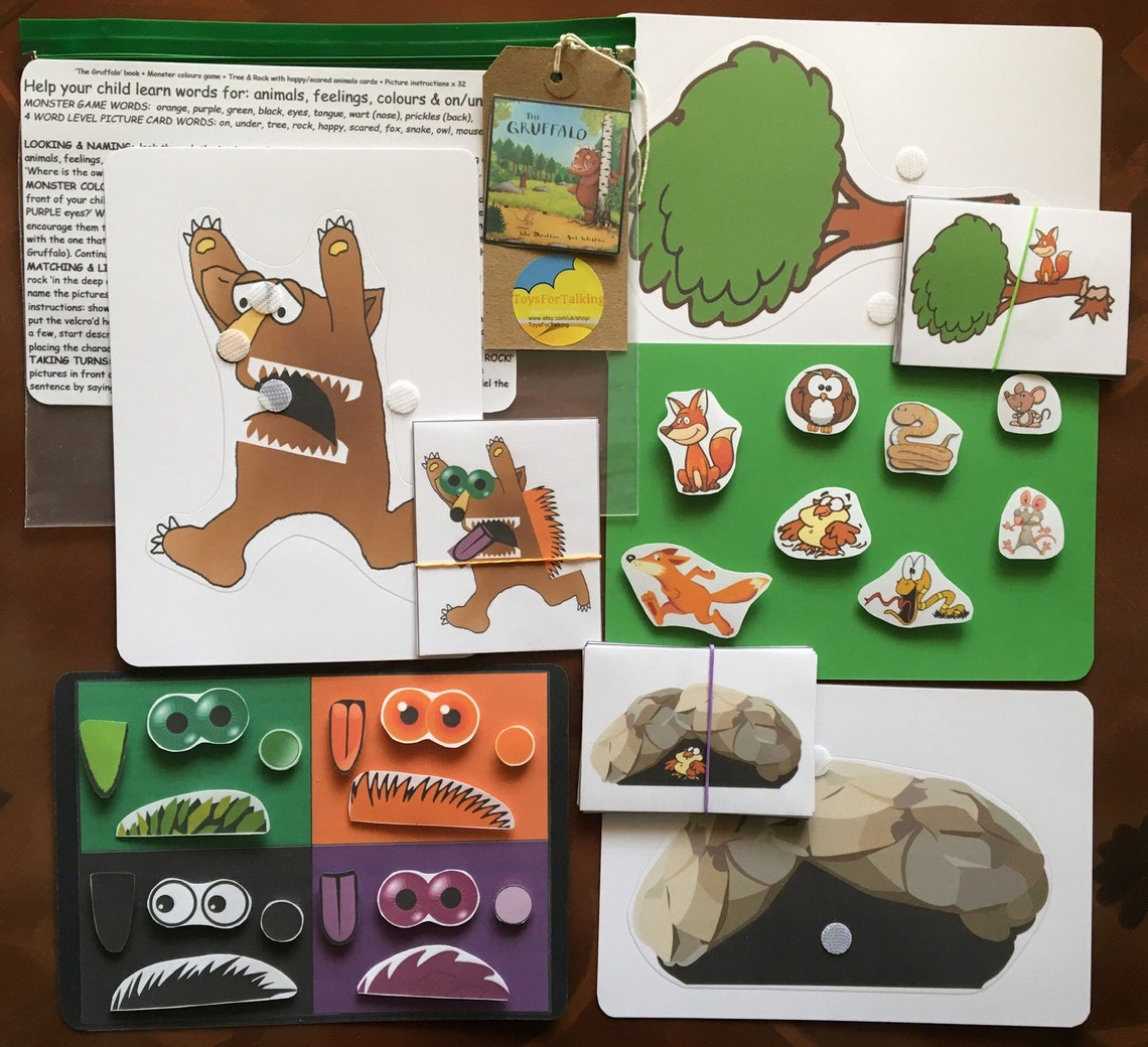 The Gruffalo 4 Word Level Picture Pack no book : Feelings | Etsy