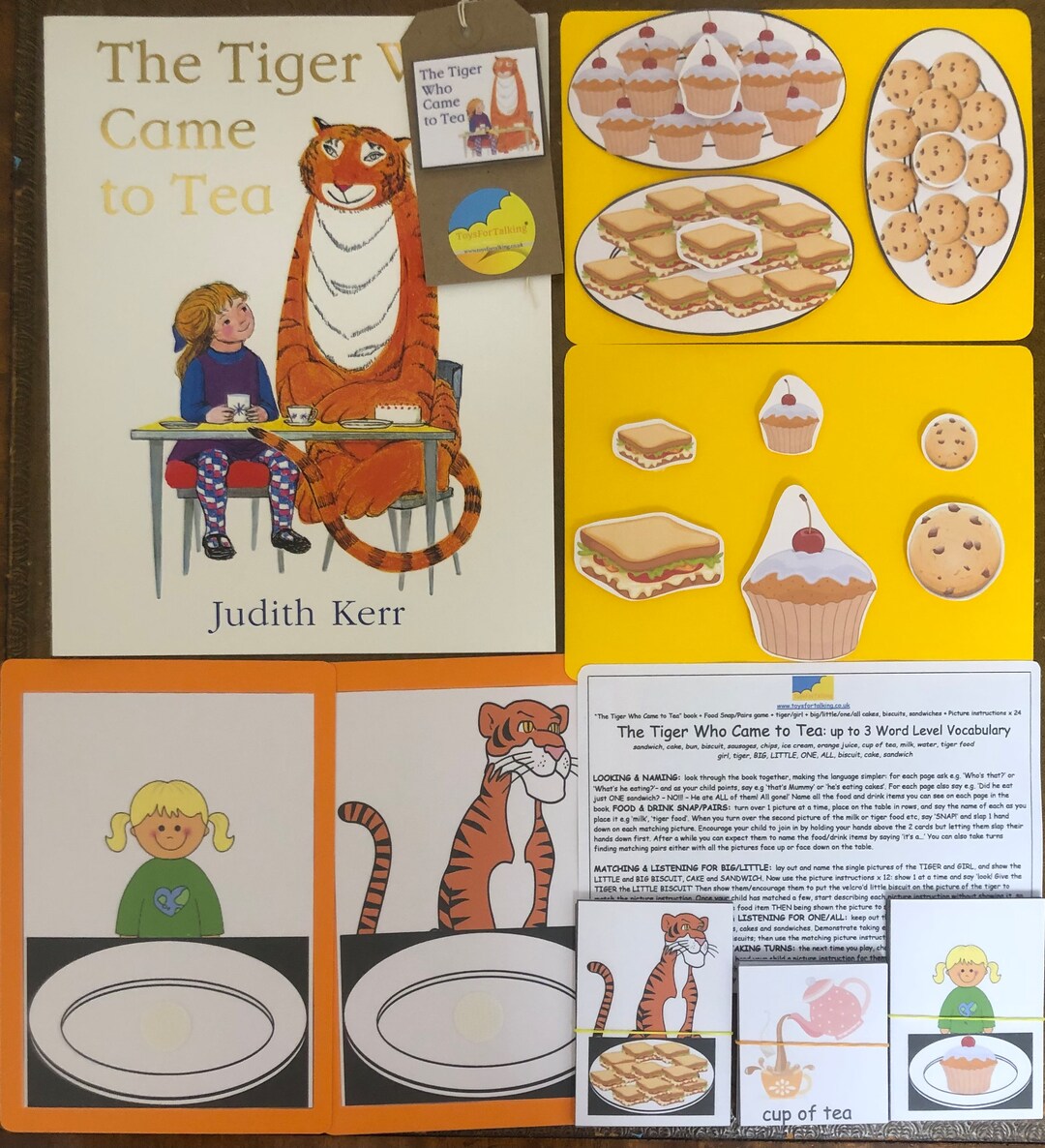The Tiger Who Came to Tea 3 Word Level Pack With Paperback Book - Etsy