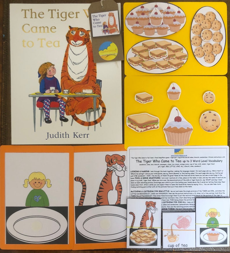 The Tiger Who Came to Tea 3 Word Level Pack With Paperback Book - Etsy UK