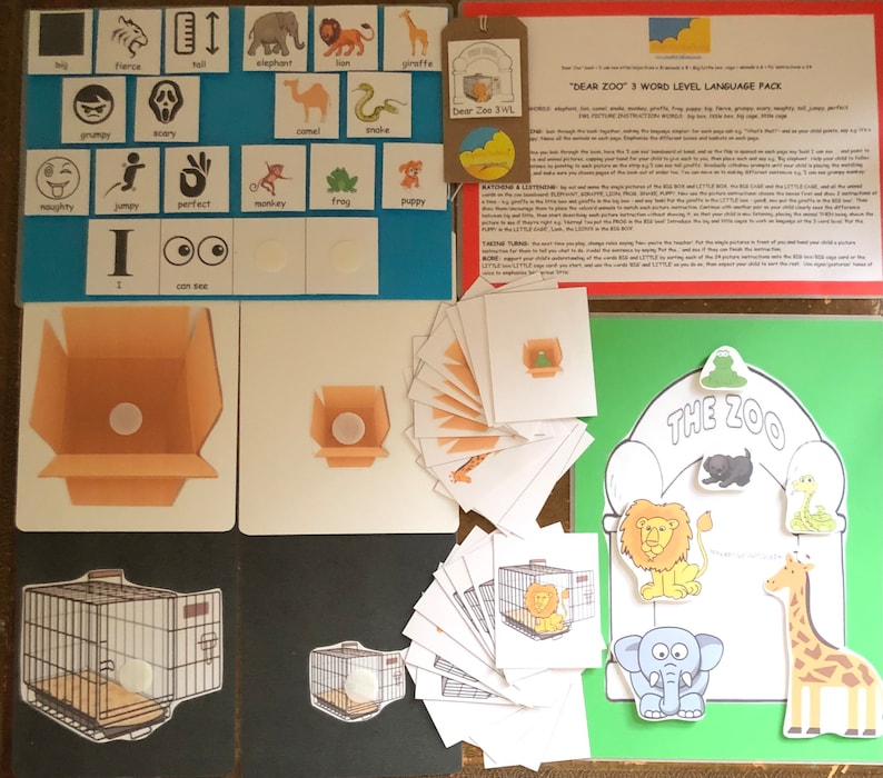 Dear Zoo, 3 Word Level Big/little Pack, Without the Book - Etsy