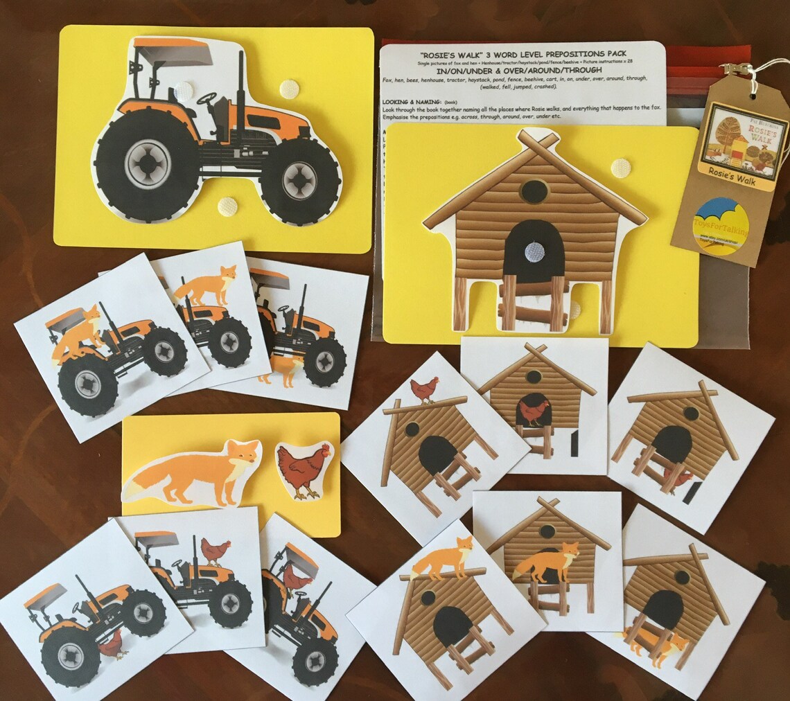 Rosie's Walk 3 Word Level Prepositions Pack WITHOUT THE BOOK - Etsy