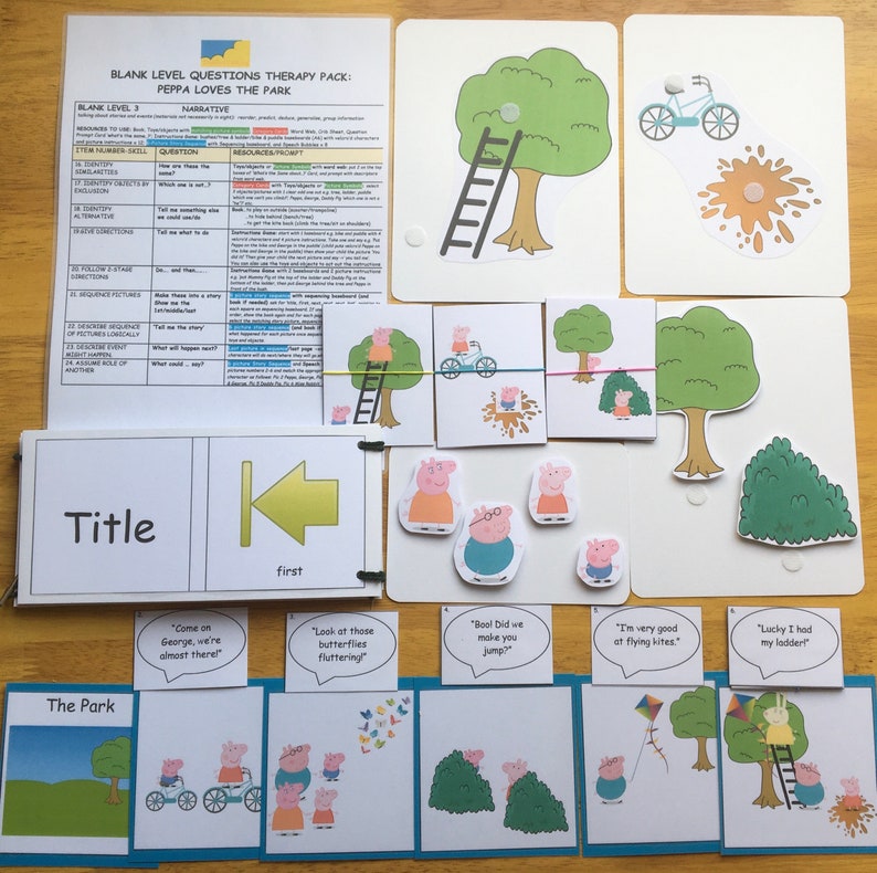 Peppa Loves the Park Blank Levels 1-3 Therapy Pack - Etsy UK