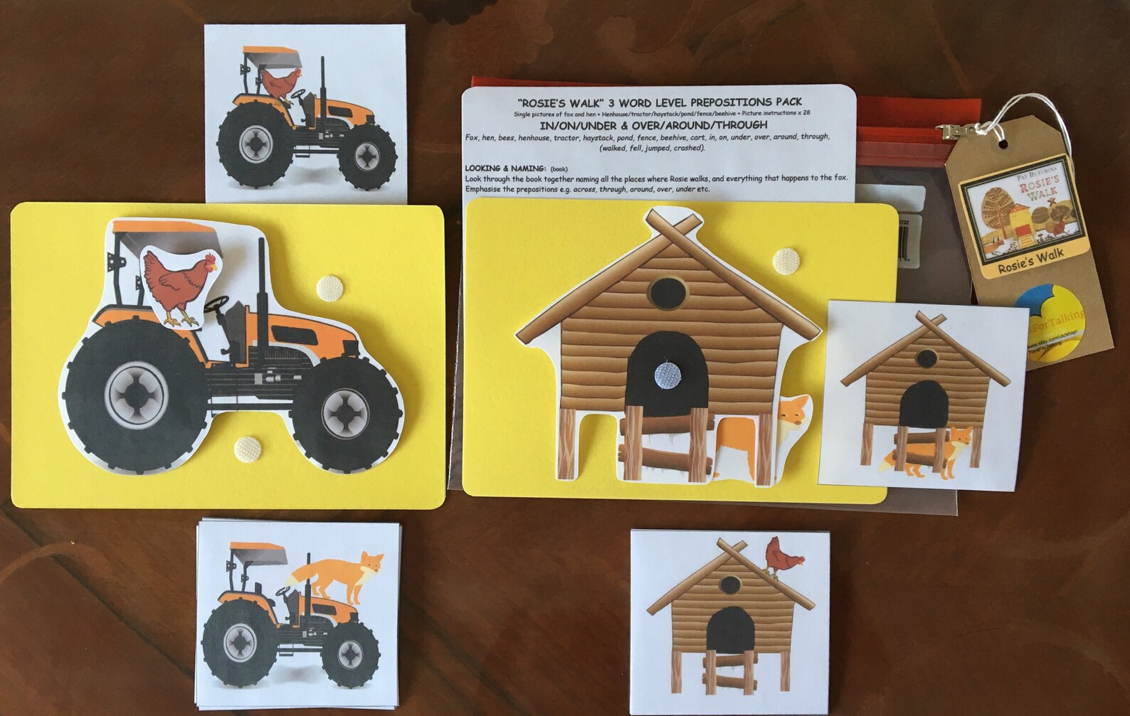 Rosie's Walk 3 Word Level Prepositions Pack WITHOUT THE BOOK - Etsy