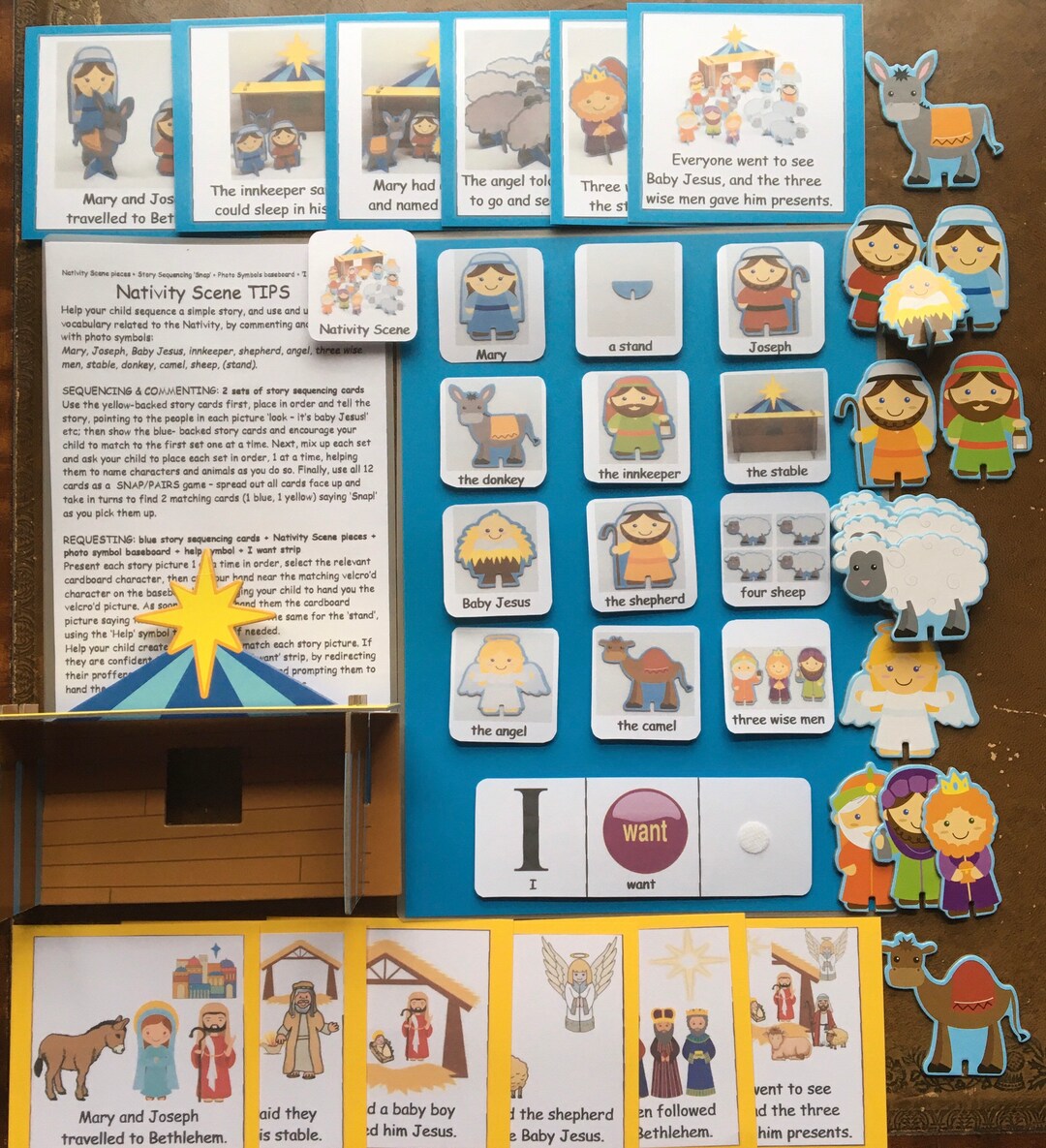 Nativity Scene Playset: Story Sequencing and Requesting Pack - Etsy