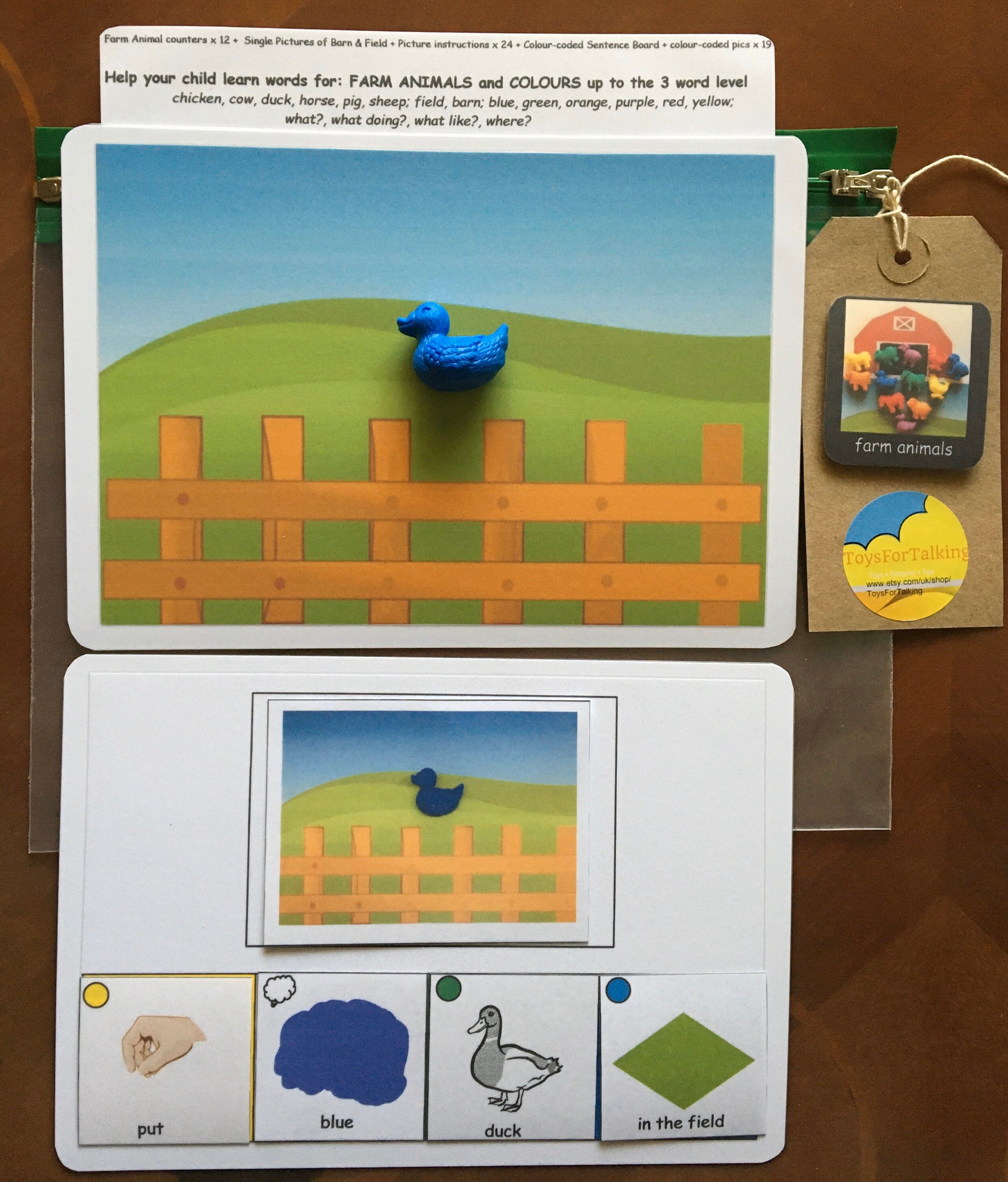 Learning & School Toys Farm Animals 3 Word Level & Colourful Semantics ...