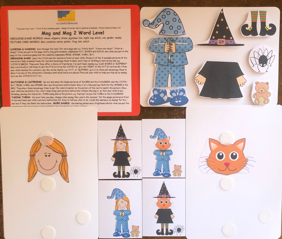 Meg and Mog 2 Word Level Picture Pack (no Book) - Etsy