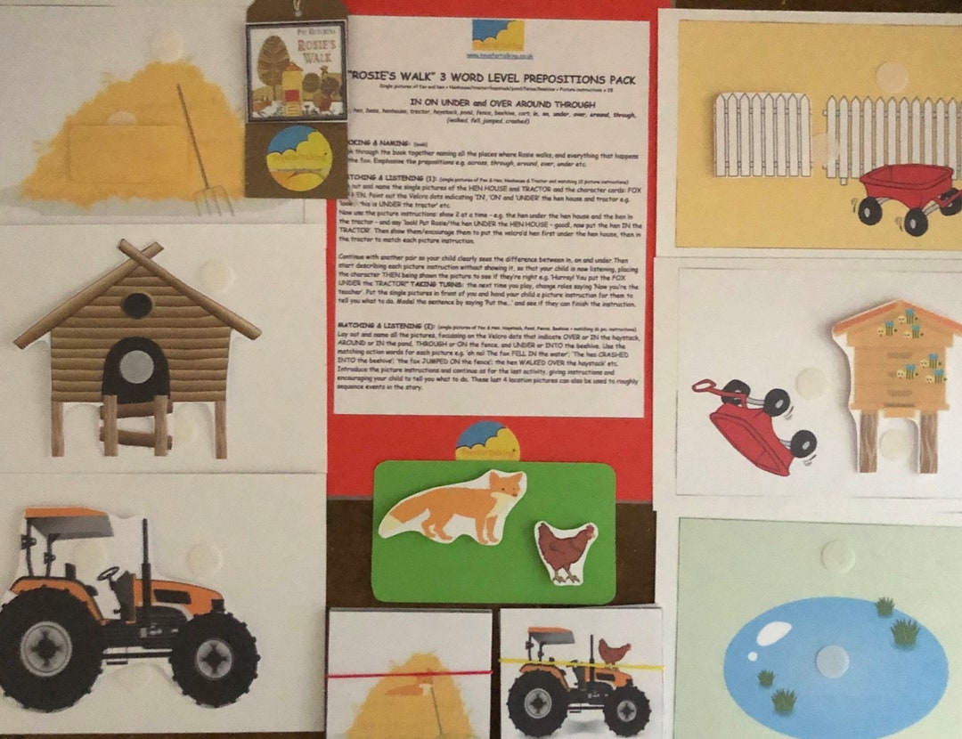 Rosie's Walk 3 Word Level Prepositions Pack WITHOUT THE BOOK - Etsy