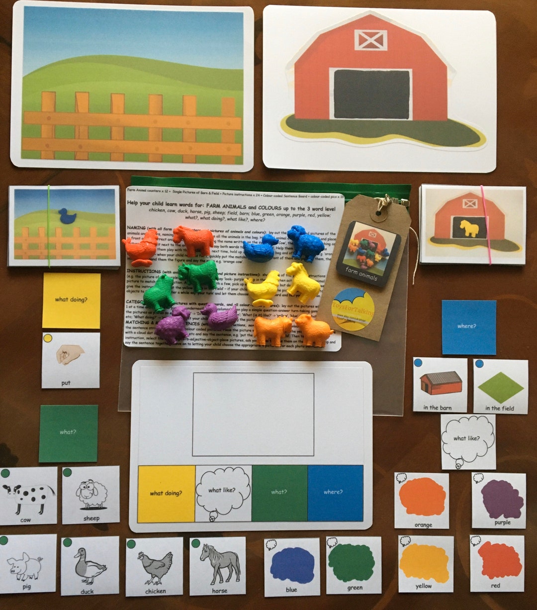 Farm Animals 3 Word Level & Colourful Semantics Pack - Etsy