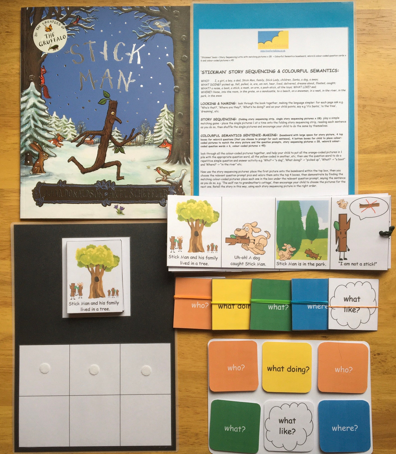 Stick Man Story Sequencing and Colourful Semantics Pack - Etsy UK