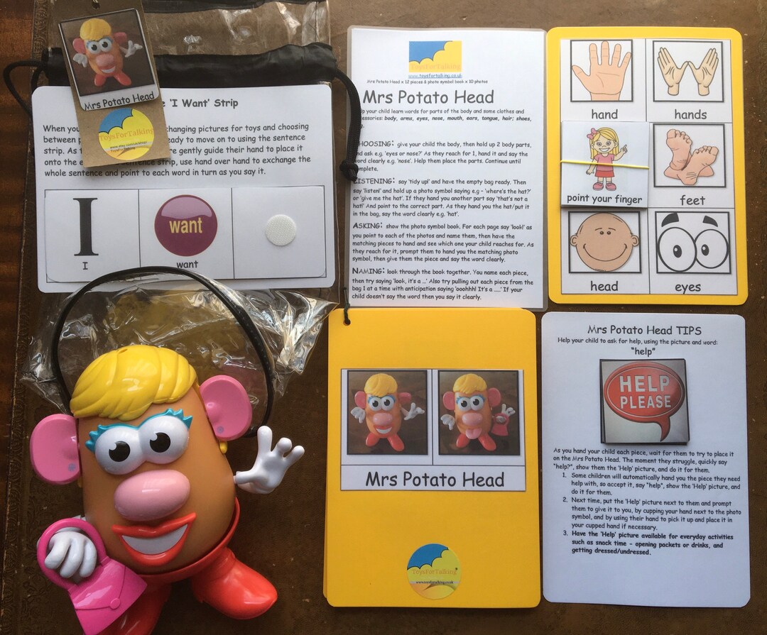 Mrs Potato Head With Action Lotto and Photo Symbols, to Help Children ...