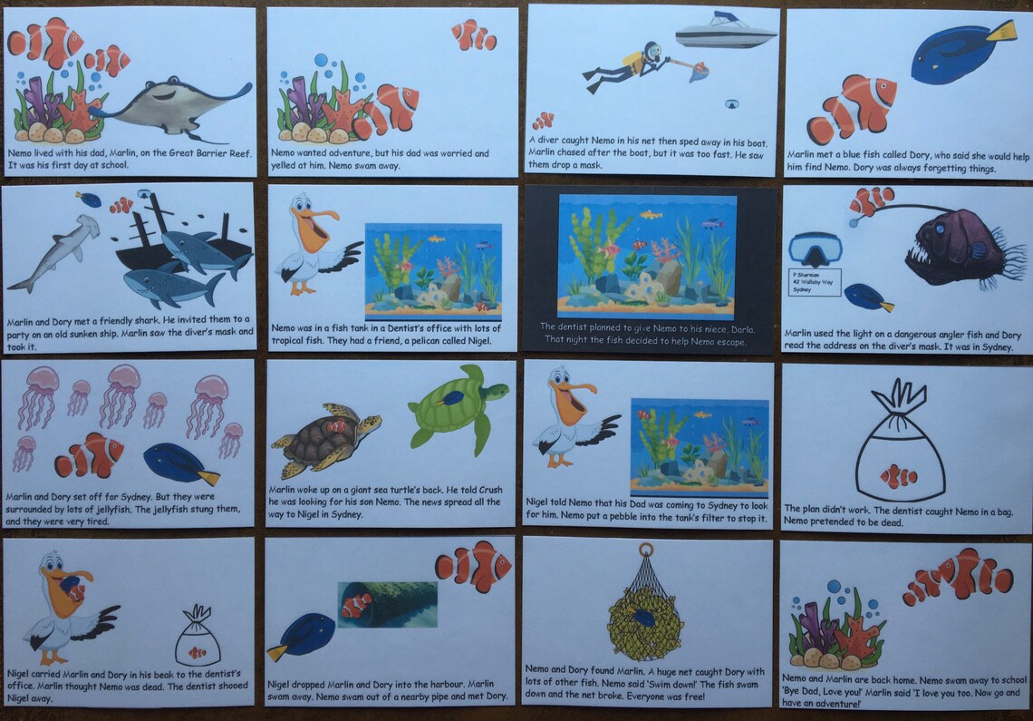 Finding Nemo Blank Levels Therapy Pack With Colourful Semantics - Etsy