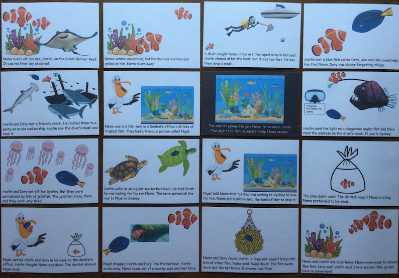 Finding Nemo Blank Levels Therapy Pack With Colourful Semantics - Etsy