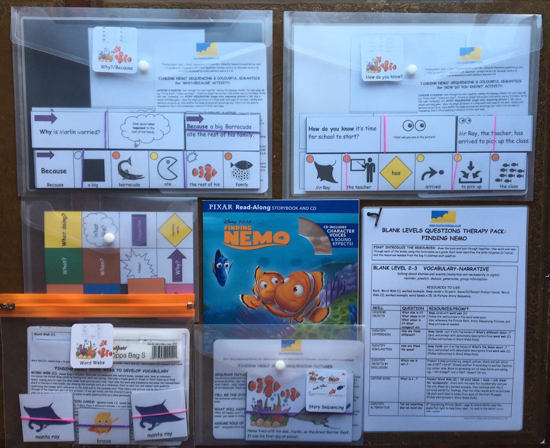 Finding Nemo Blank Levels Therapy Pack With Colourful Semantics - Etsy