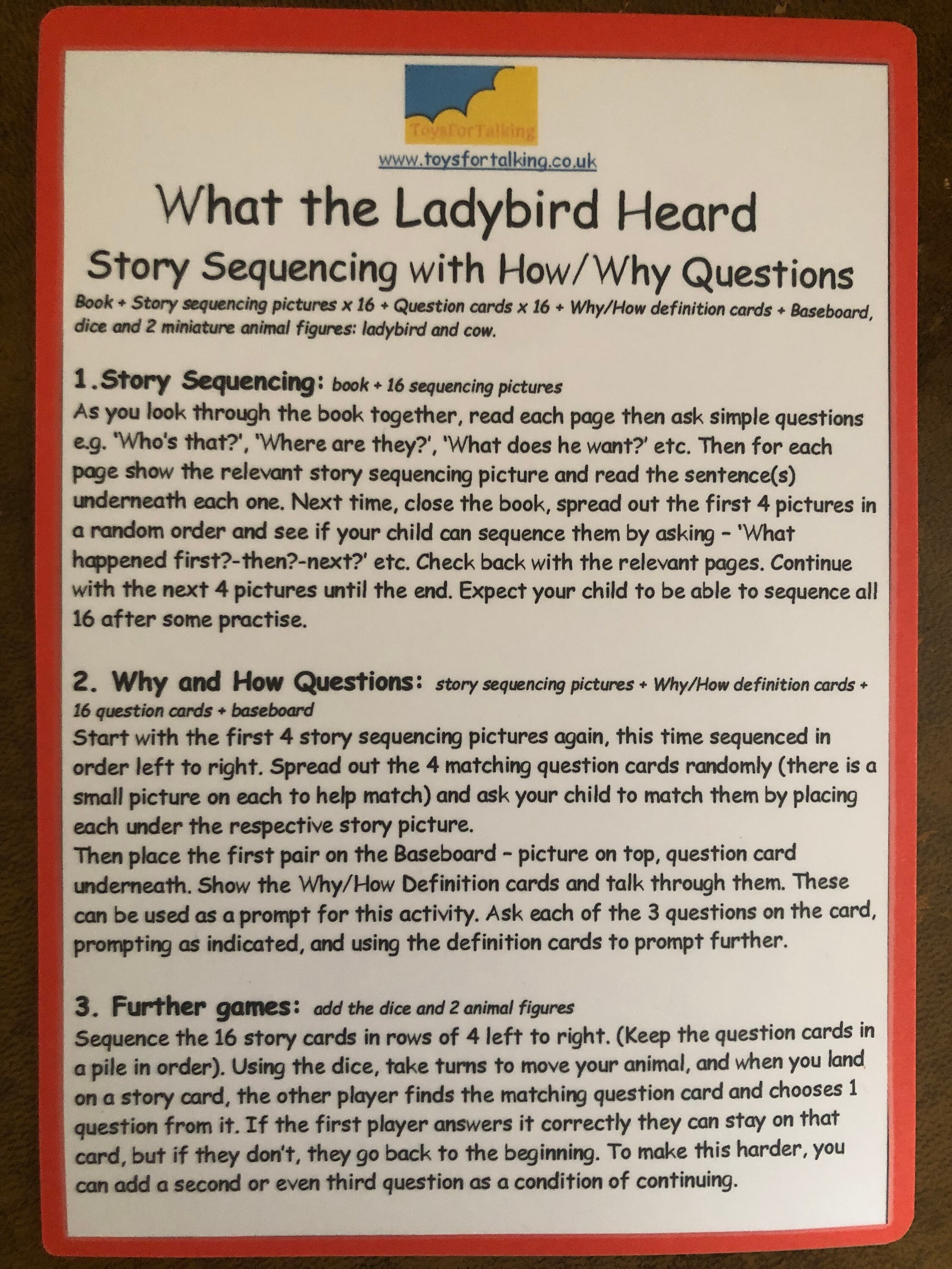 What the Ladybird Heard Story Sequencing and Why/how Questions Pack - Etsy