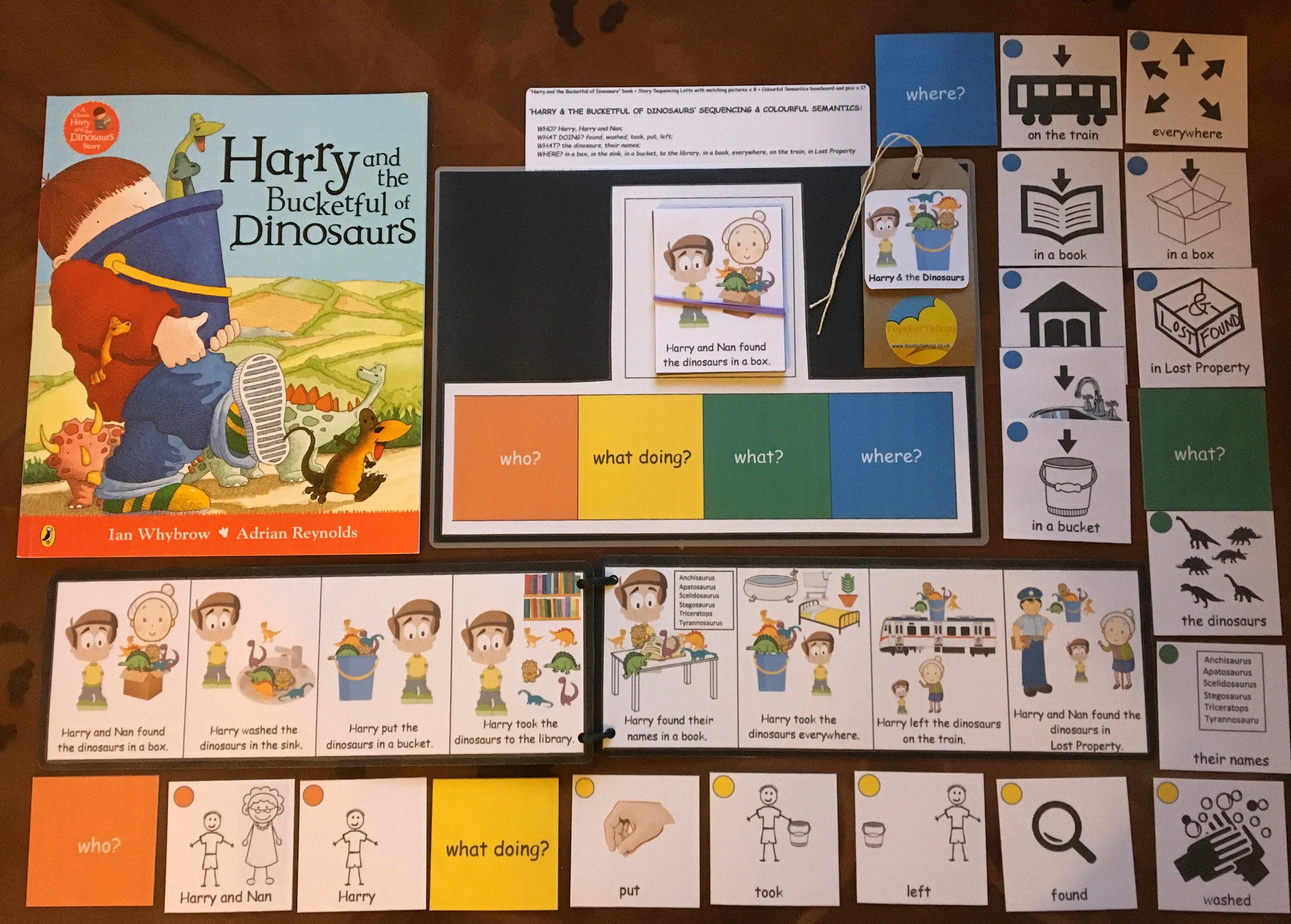 Harry and the Bucketful of Dinosaurs Sequencing and Colourful - Etsy UK