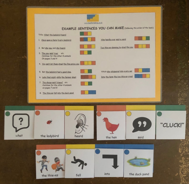 What the Ladybird Heard Colourful Semantics Pack With Board - Etsy