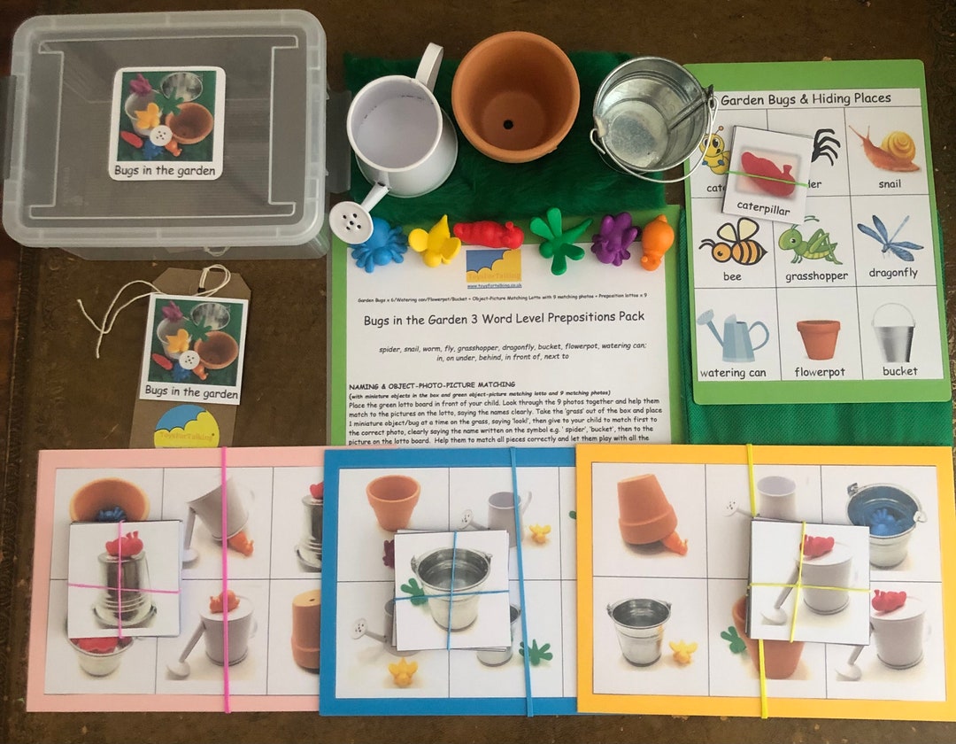 Bugs in the Garden Prepositions Pack, 3 Word Level, - Etsy
