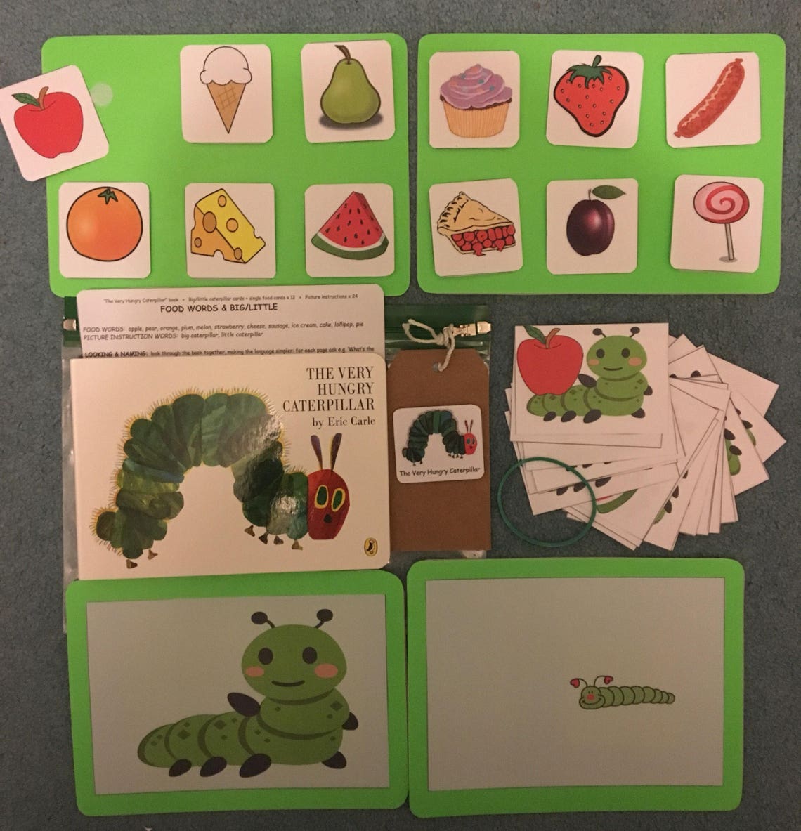 The Very Hungry Caterpillar 2 Word Level Pack With Board Book - Etsy