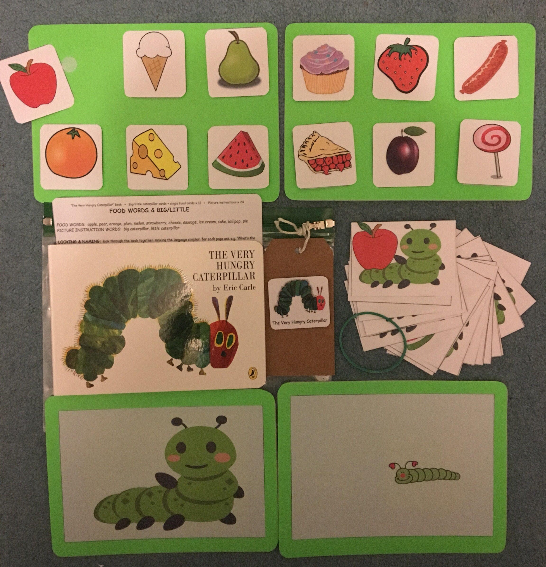 The Very Hungry Caterpillar 2 Word Level Picture Pack (no Book) - Etsy