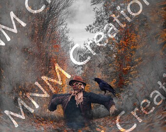 Scarecrow Digital Backdrop - Etsy
