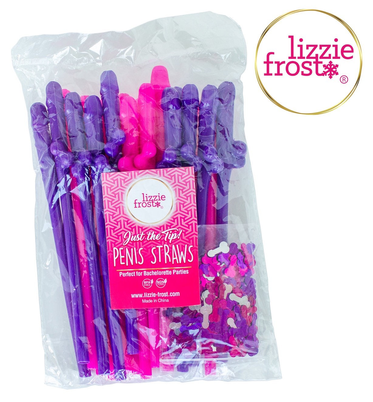 Penis Straws 20 Pack Confetti by LIZZIE FROST Pink & Purple | Etsy