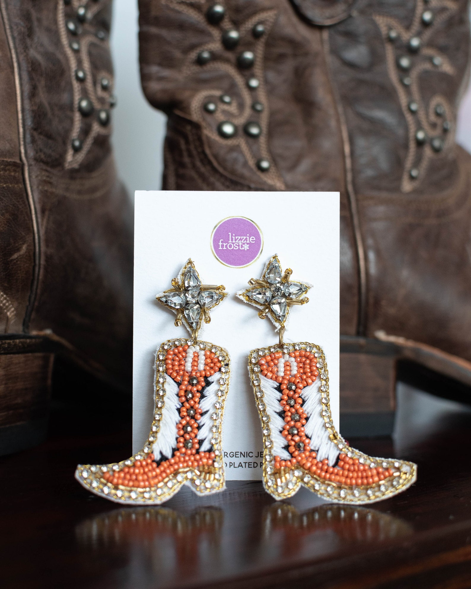 Game Day Earrings Cowgirl Boot Earrings Rodeo Texas | Etsy