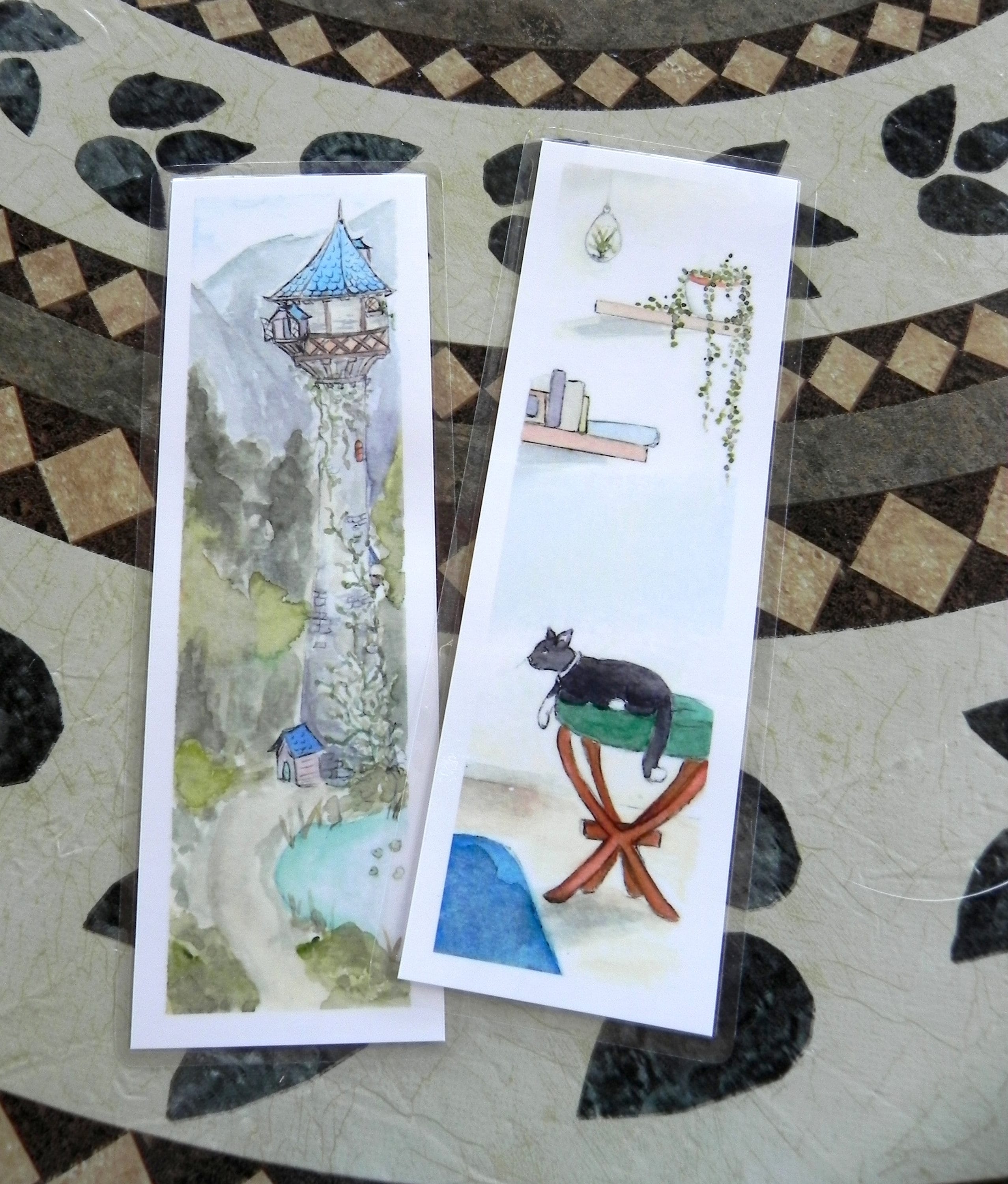 Printed Watercolor Bookmarks, Single or Set, Laminated - Etsy