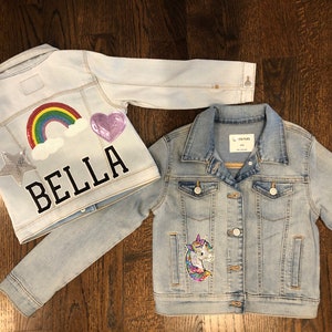 Personalized Girls Denim Jacket | Custom Kids Jean Jacket | Designed ...