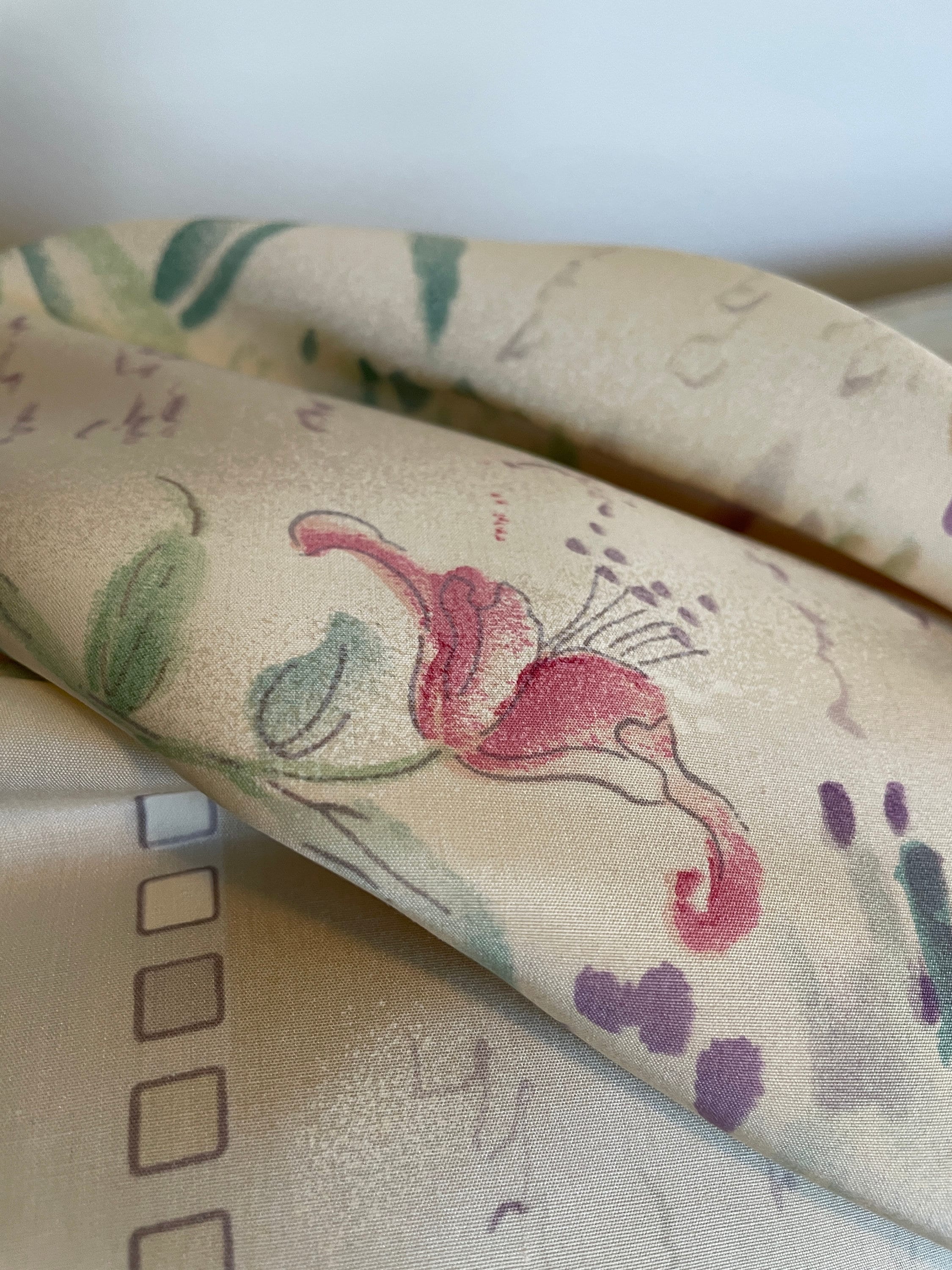 Clarence House paravent Japonais Kazumi Hand Printed Silk 5.5 Yd Piece ...