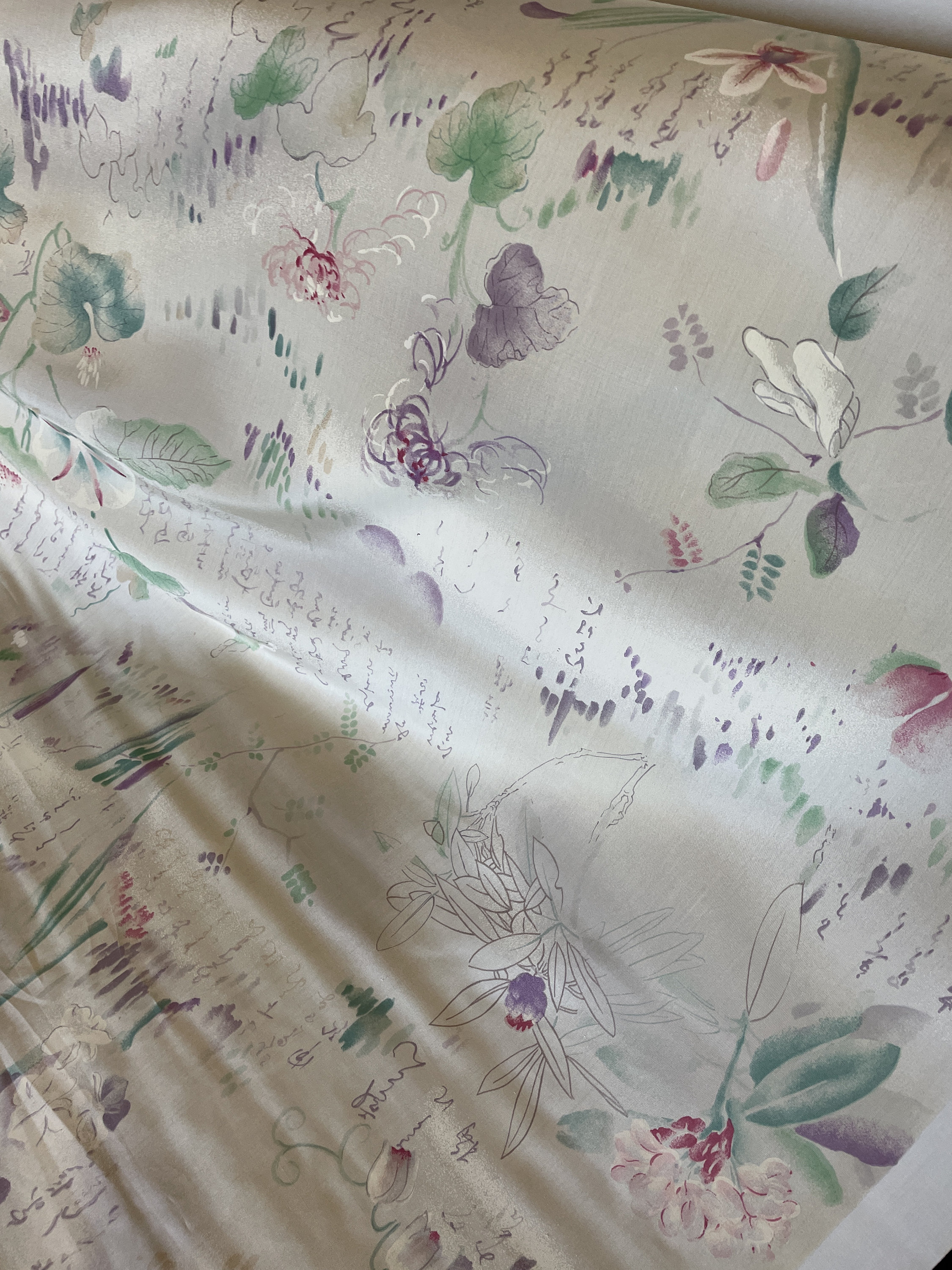 Clarence House paravent Japonais Kazumi Hand Printed Silk 5.5 Yd Piece ...