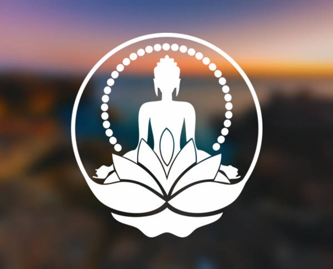 Buddha Lotus Flower Boho Car Decal Laptop Vinyl Yoga Sticker Meditation ...