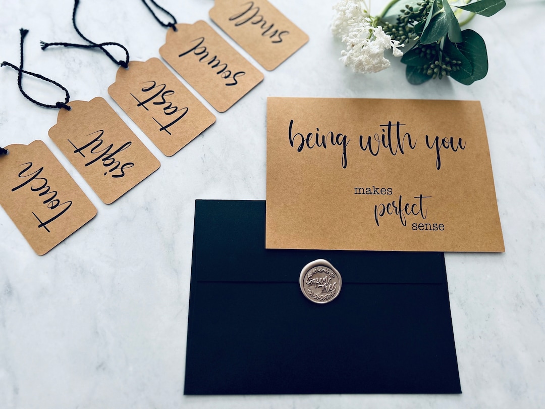 5 Senses Card Set - Being With You Makes Perfect Sense - Gift for Him ...