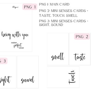 5 Senses Card Set - Being With You Makes Perfect Sense - I Love You ...