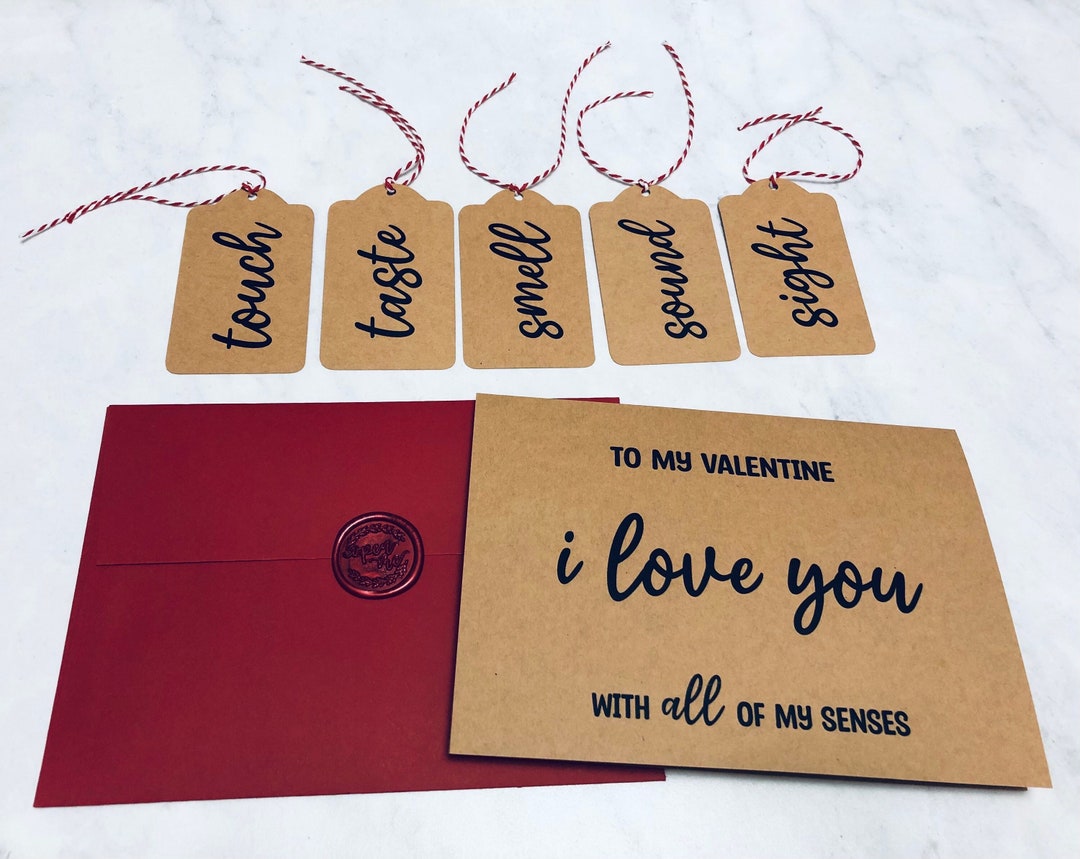 Valentine 5 Senses Card and Tag Set - I Love You With All of My Senses ...