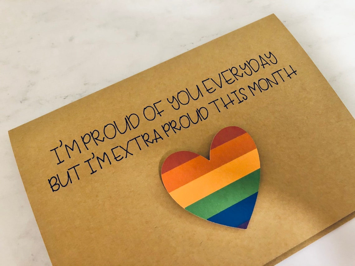 Pride Month Pride Flag Card Gay Pride Pride Card Lgbtq Etsy Australia