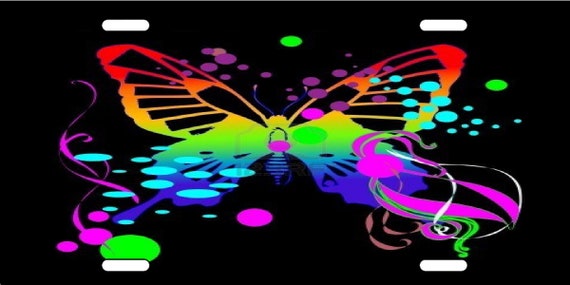 Neon Butterfly Vanity License Plate Wildlife Outdoors - Etsy