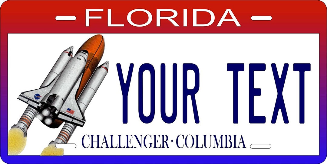Florida License Plate - Space Shuttle License Plate - Vanity Novelty ...