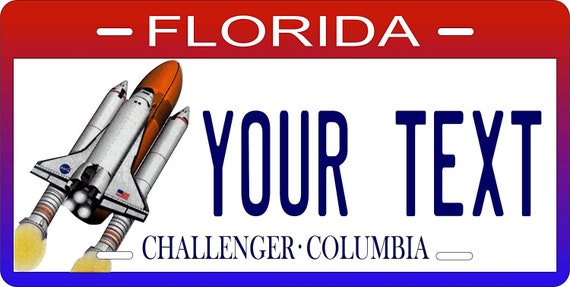 Florida License Plate Space Shuttle License Plate Vanity - Etsy