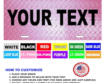 PERSONALIZED Custom License Plate Add Your Text BLUE Diamond - Etsy